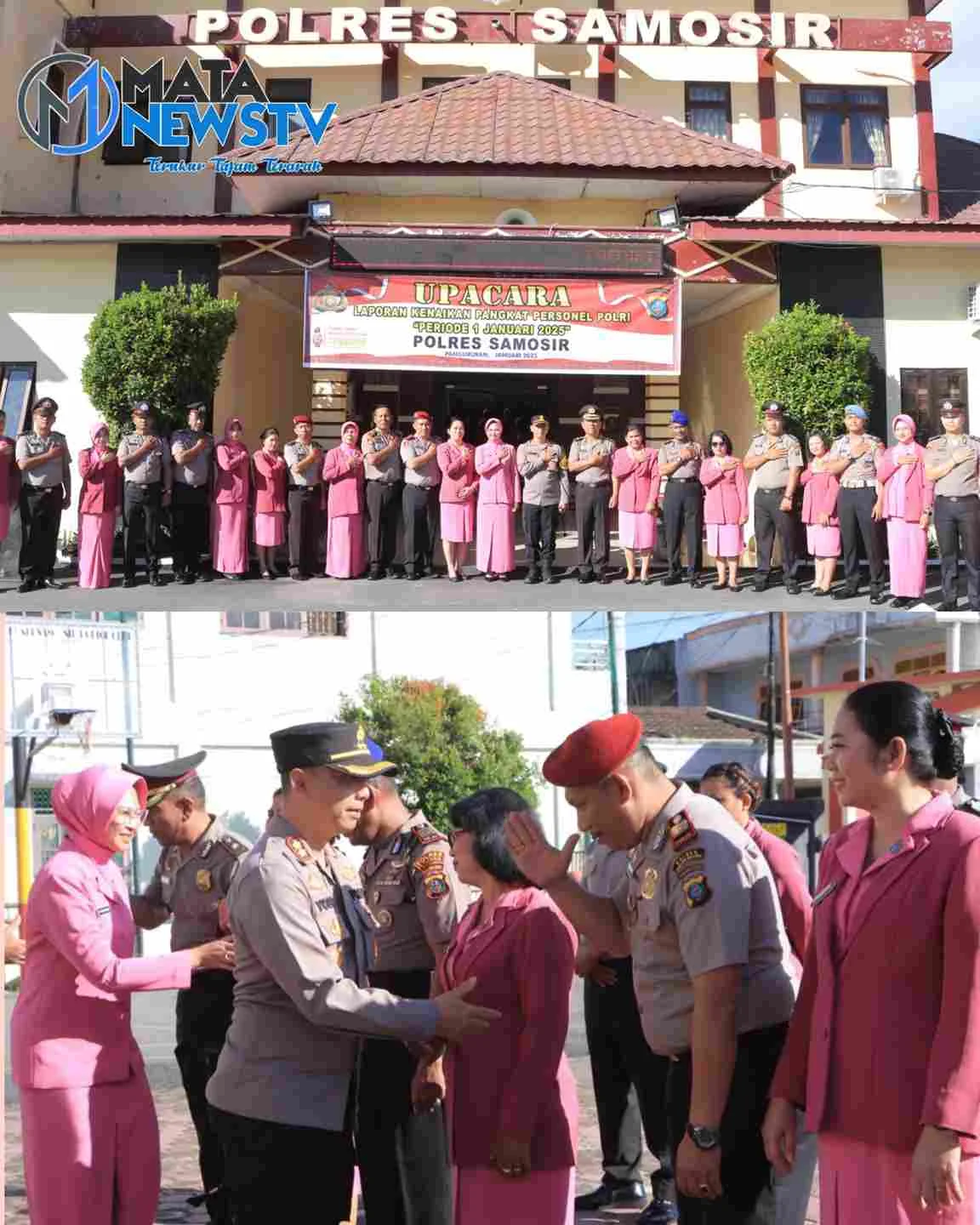 14 Personel Polres Samosir Naik Pangkat, Awali Tahun 2025 dengan Prestasi - Matanewstv